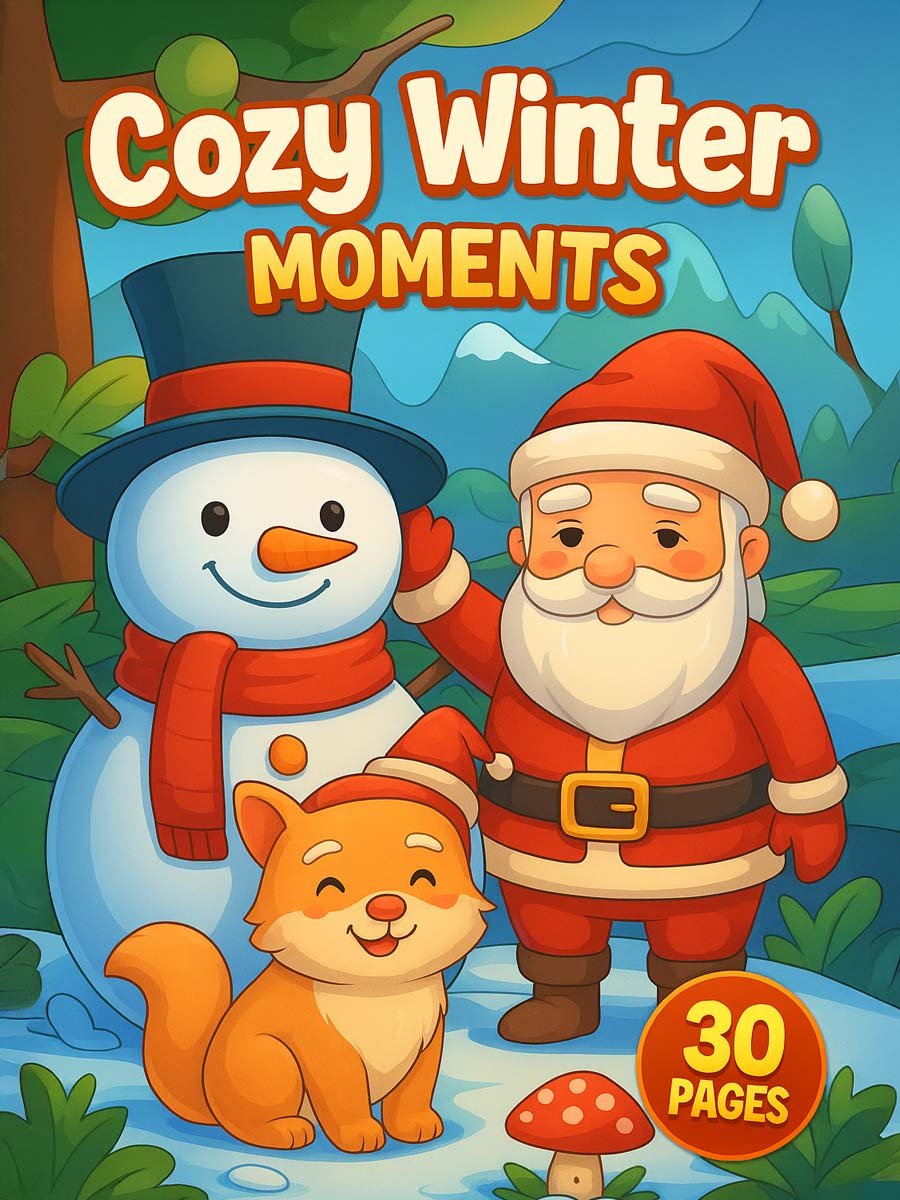 Cozy Winter Moments – 30 Kids Winter Coloring Pages | Little Joy Club
